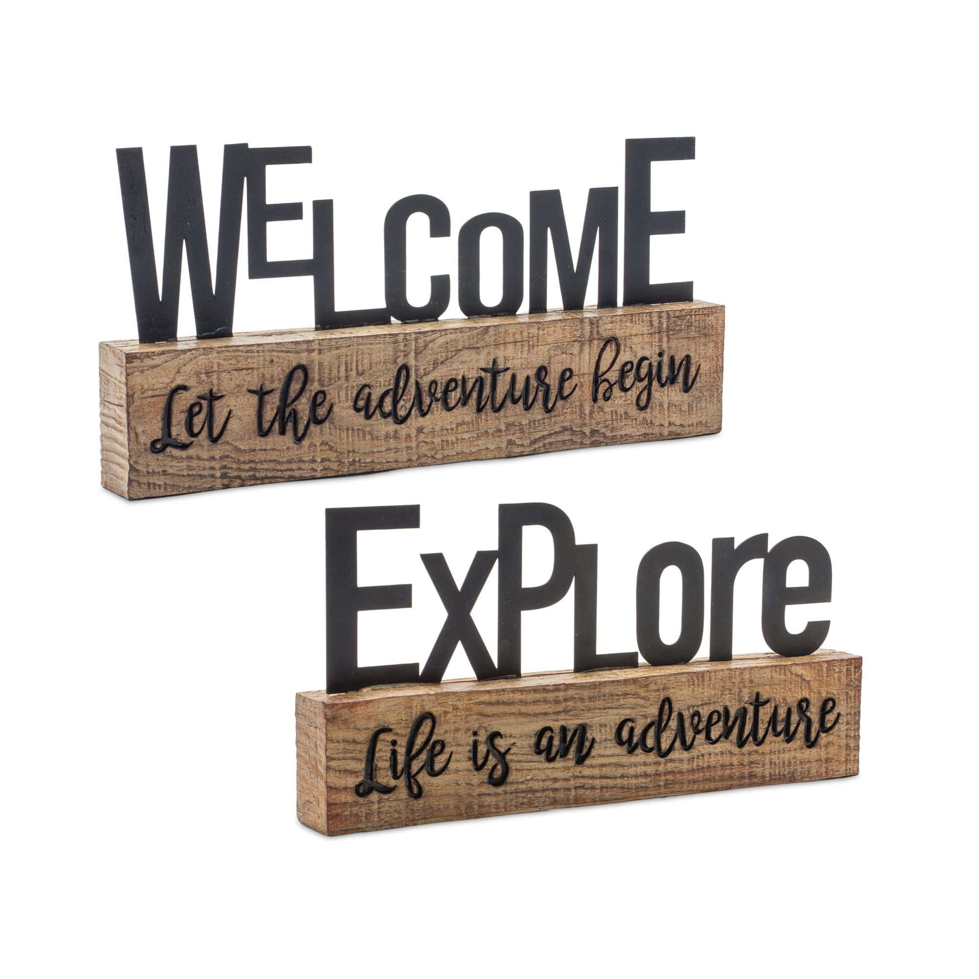 Melrose International Explore/Welcome Tabletop Signs Set of 2 | Bass ...